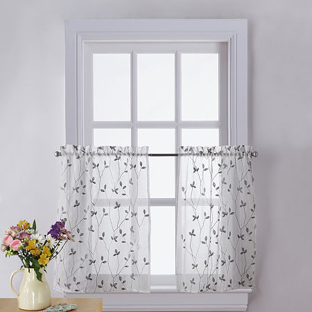 Click here for CHF Botanical Embroidery 2-pc. Rod Pocket Window T... prices