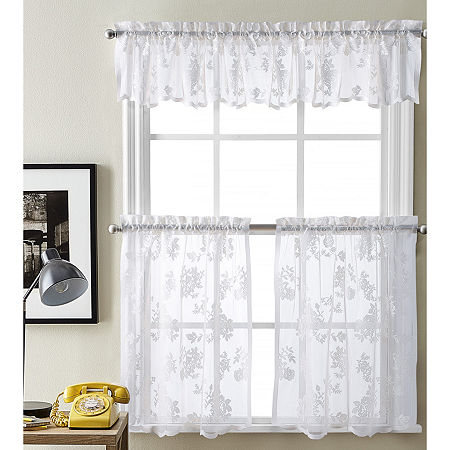 Click here for CHF Sibella Lace 2-pc. Rod Pocket Window Tier  One... prices