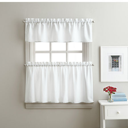Click here for CHF Solid Twill 3-pc. Rod Pocket Window Tier  One... prices