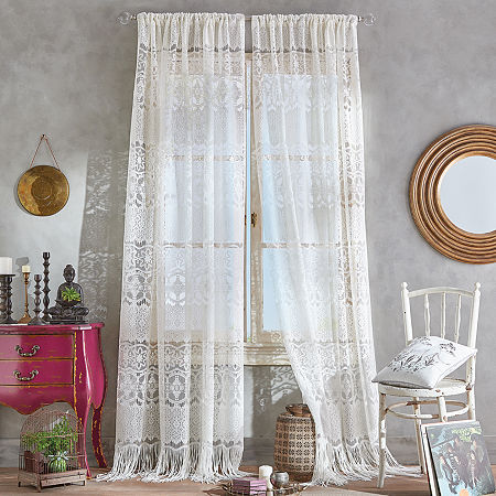 Click here for CHF Boho Lace Rod Pocket Light-Filtering Single Cu... prices