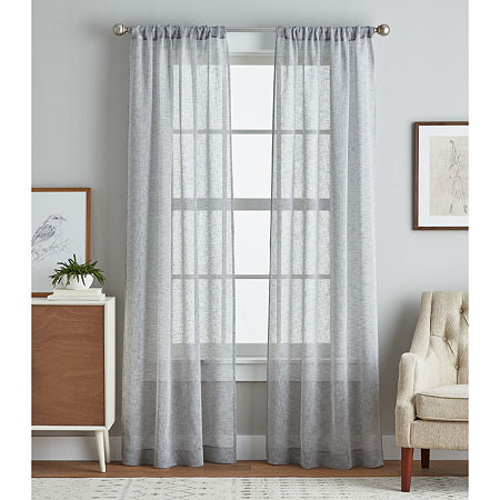 Click here for CHF Pandora Sheer Rod Pocket Set of 2 Curtain Pane... prices