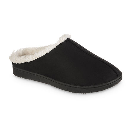 Isotoner Signature Womens Microsuede Rory hoodback Comfort Slippers - Black
