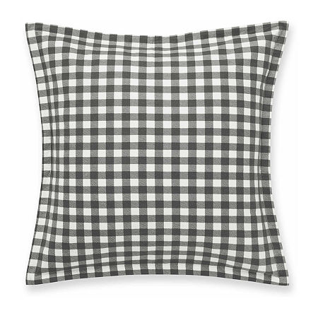 Eddie Bauer Kingston Plaid Cotton European Sham Pair - Charcoal