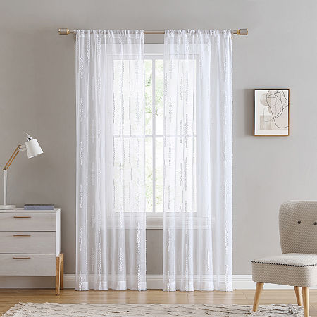 Click here for Laura Ashley Dash Rod Pocket Embroidered Sheer Set... prices