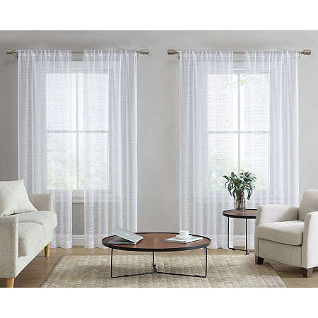 Click here for Laura Ashley Lehman Rod Pocket Sheer Set of 4 Curt... prices