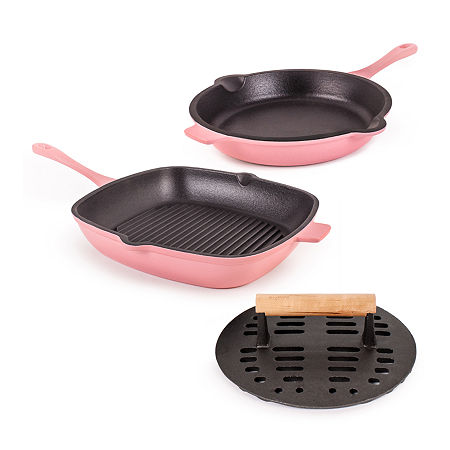 Click here for BergHOFF Neo 3pc Cast Iron Fry Pan & Grill Pan Set... prices