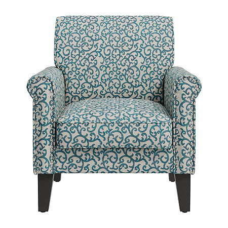 Click here for Jean Traditional Rolled Arm Accent Chair with Pewt... prices
