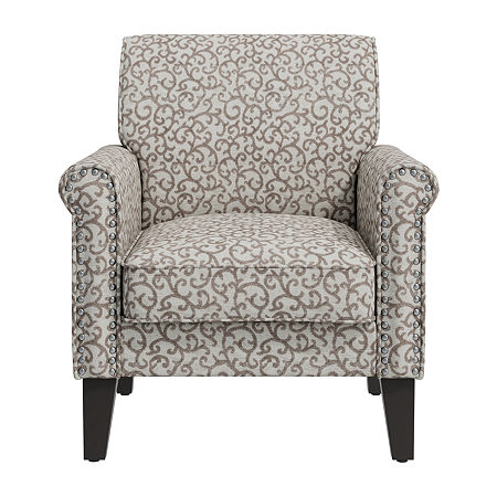 Click here for Jean Traditional Rolled Arm Accent Chair with Pewt... prices