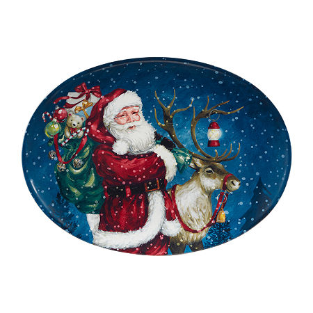 Certified International Santas Secret Oval Serving Platter - Multi