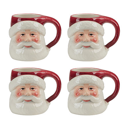 Certified International Santas Secret 3D Mugs  Set of 4 - Multi