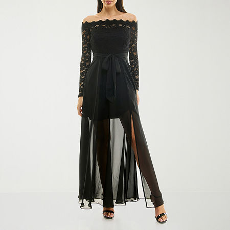 Click here for Premier Amour Off the Shoulder Long Sleeve Evening... prices