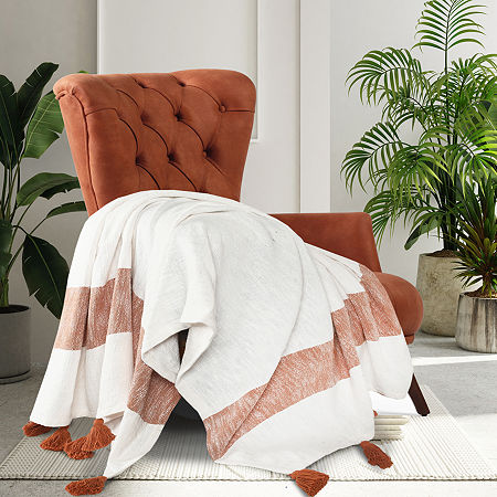 Click here for Lr Home Bolly Stripe Washable Throw  One Size  Ora... prices
