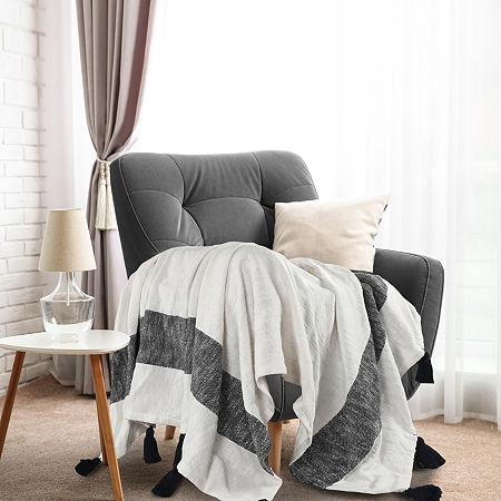 Click here for Lr Home Bolly Stripe Washable Throw  One Size  Blu... prices