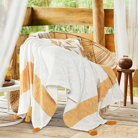 Click here for Lr Home Bolly Stripe Washable Throw  One Size  Yel... prices