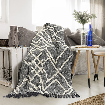 Click here for Lr Home Luke Diamond Washable Throw  One Size  Bla... prices