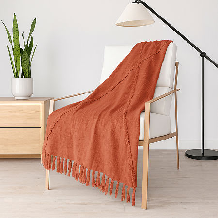 Click here for Lr Home Iris Diamond Washable Throw  One Size  Ora... prices