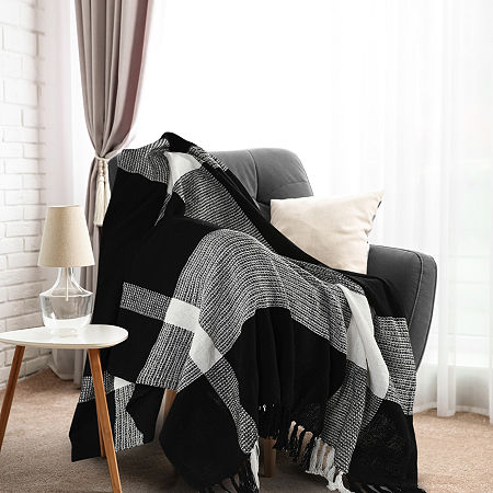 Click here for LR Home Dylan Checked Reversible Throw  One Size... prices