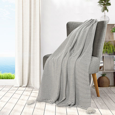 Click here for Lr Home Elias Stripe Throw  One Size  Black prices