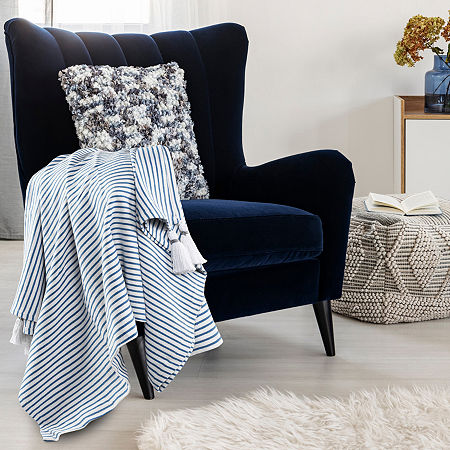 Click here for Lr Home Ivanna Stripe Throw  One Size  Blue prices