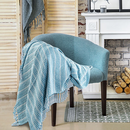 Click here for Lr Home Jayden Stripe Throw  One Size  Blue prices