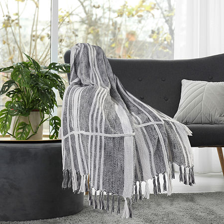 Click here for Lr Home Cameron Stripe Washable Throw  One Size  G... prices