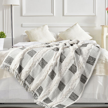 Click here for Lr Home Wesley Checked Washable Throw  One Size  G... prices