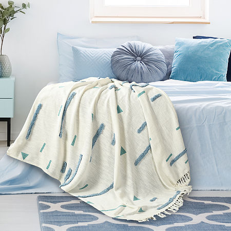 Click here for Lr Home Ian Geometric Washable Throw  One Size  Wh... prices