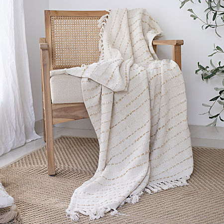 Click here for Lr Home Tony Stripe Reversible Throw  One Size  Be... prices