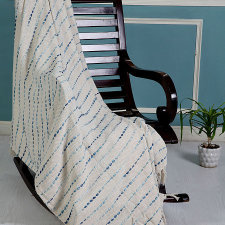 Click here for Lr Home Tony Stripe Reversible Throw  One Size  Wh... prices