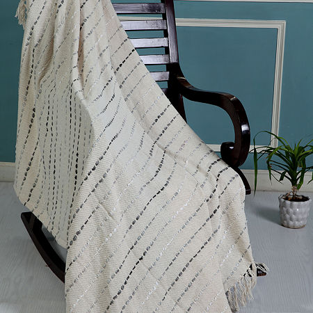 Click here for Lr Home Tony Stripe Reversible Throw  One Size  Wh... prices