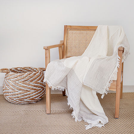 Click here for Lr Home Sona Striped Midweight Throw  One Size  Be... prices