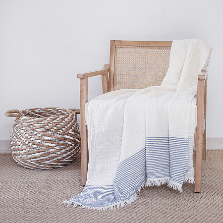 Click here for Lr Home Sona Striped Midweight Throw  One Size  Bl... prices