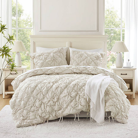 Intelligent Design Lily Floral 3-Pc. Comforter Set  King - Ivory