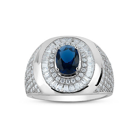 Click here for Mens Lab Created Blue Sapphire Sterling Silver Fas... prices