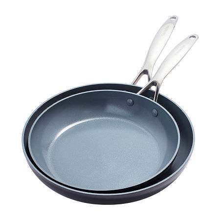 GreenPan Valencia Pro 10 & 12 Ceramic Non-Stick Open Fry Pan Set - Grey