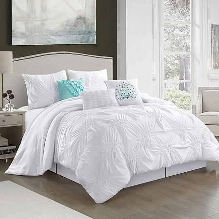 Stratford Park Erasmus 7 Piece Comforter Set  California King - White