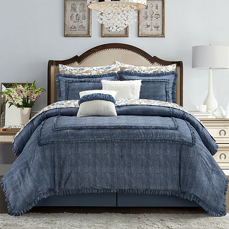 Stratford Park Brenda 10 Piece Comforter Set  California King - Blue