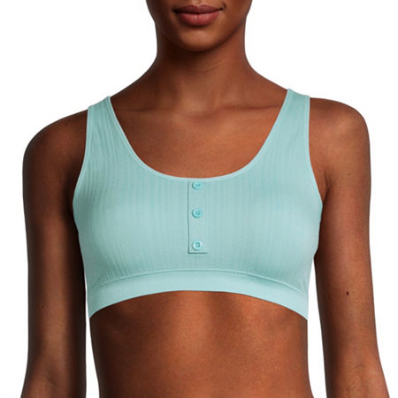 Click here for Arizona Body Henley Seamless Bralette  Small  Blue prices