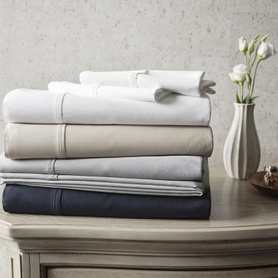 Liz Claiborne 500TC Egyptian Cotton Sateen Sheet Set, Color: Burgundy ...