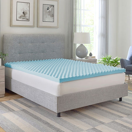 ProSleep 2.5 Gel-Infused Convoluted Memory Foam Mattress Topper  Queen - White