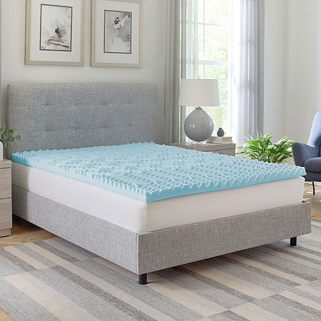 ProSleep 2 Gel-Infused Zoned Convoluted Memory Foam Mattress Topper  California King - White