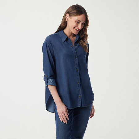 Click here for Gloria Vanderbilt Womens Roll Tab Long Sleeve Loos... prices