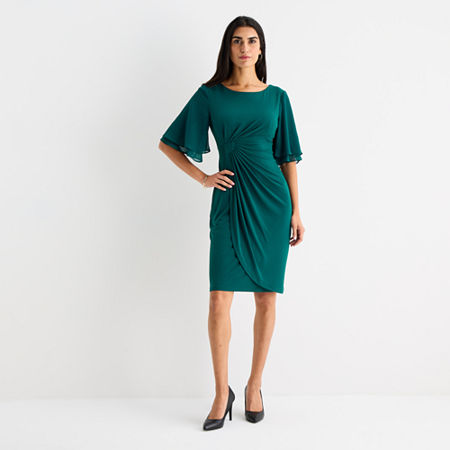 Click here for Connected Apparel Womens Short Sleeve Sheath Dress... prices