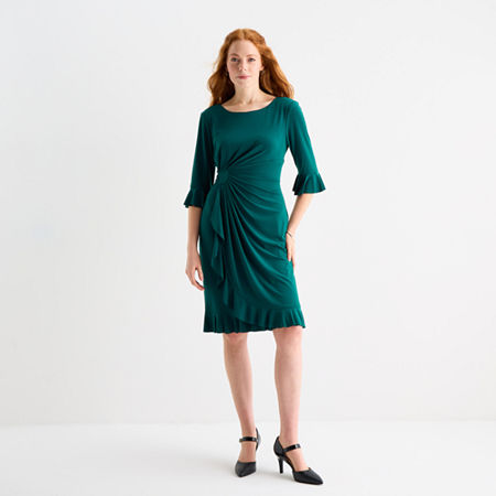 Click here for Connected Apparel Womens 3/4 Sleeve Sheath Dress... prices