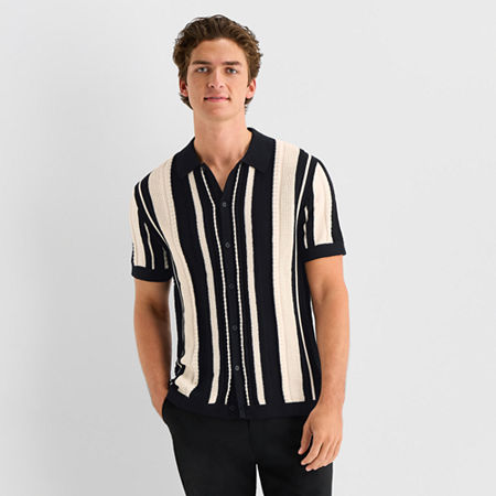 Click here for J. Ferrar Mens Short Sleeve Button Polo Sweater  X... prices