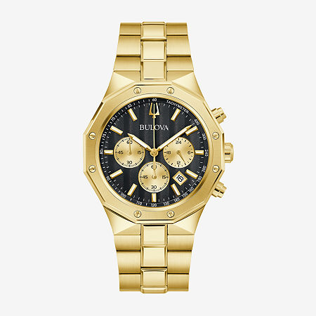 Click here for Bulova Prestige Mens Chronograph Gold Tone Stainle... prices