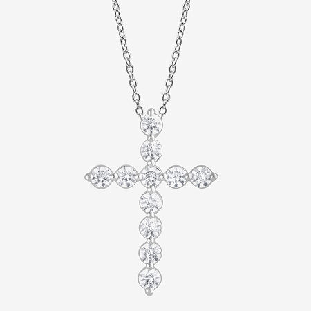 Click here for Cross (F  Si2) Womens 1 CT. T.W. Lab Grown White D... prices