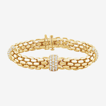 Click here for (F/Vs2) Womens 14K Gold Over Silver 8 Inch Solid C... prices