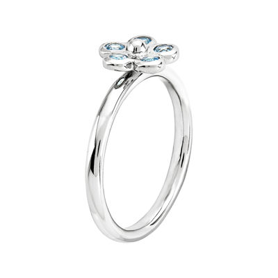 Personally Stackable Genuine Blue Topaz Flower Ring - JCPenney
