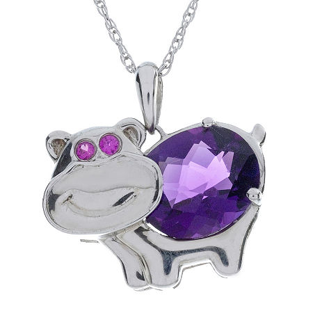 Click here for Lab-Created Amethyst and Ruby Hippo Sterling Silve... prices